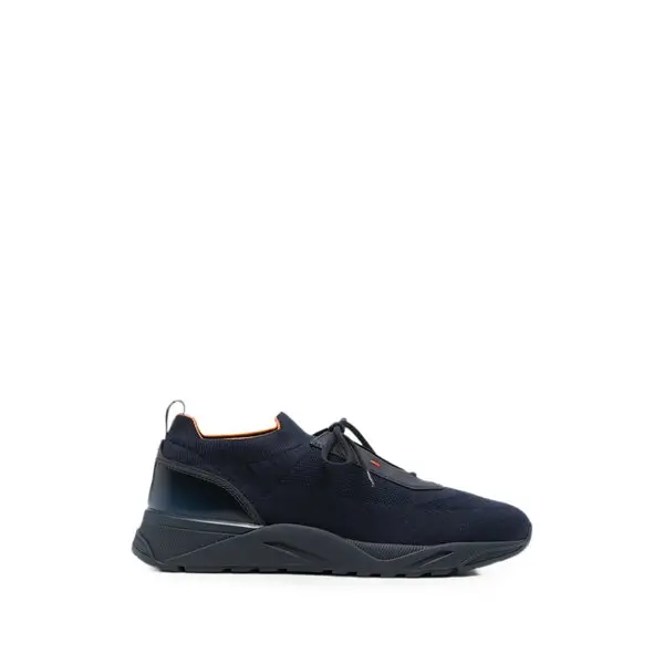 Santoni Calf Leather Low-top Sneakers - Blue