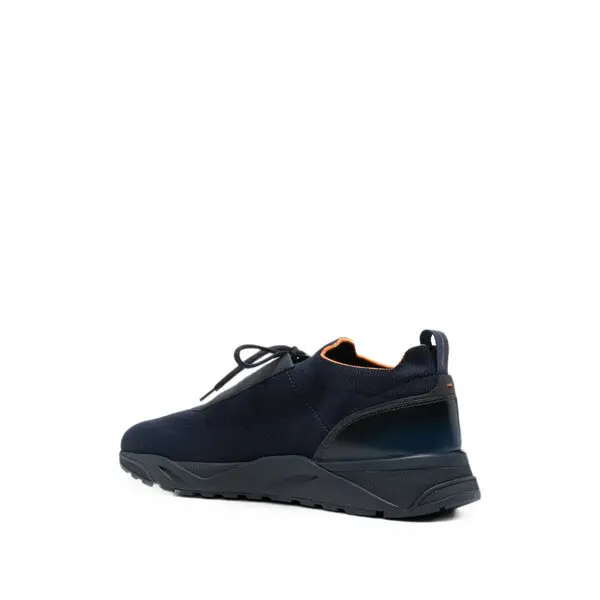Santoni Calf Leather Low-top Sneakers - Blue