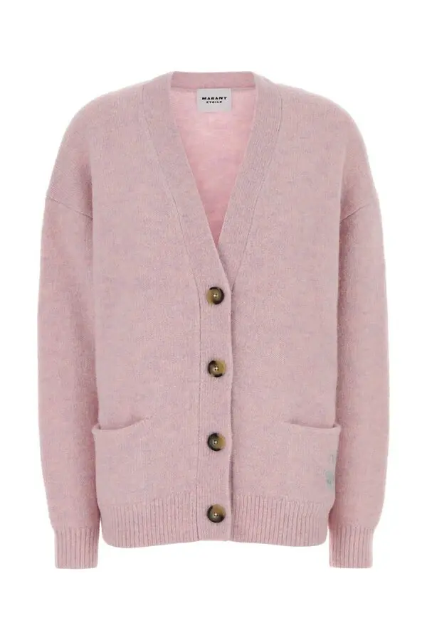 Isabel Marant Étoile Eborah Cardigan In Melange Alpaca Blend - Pink