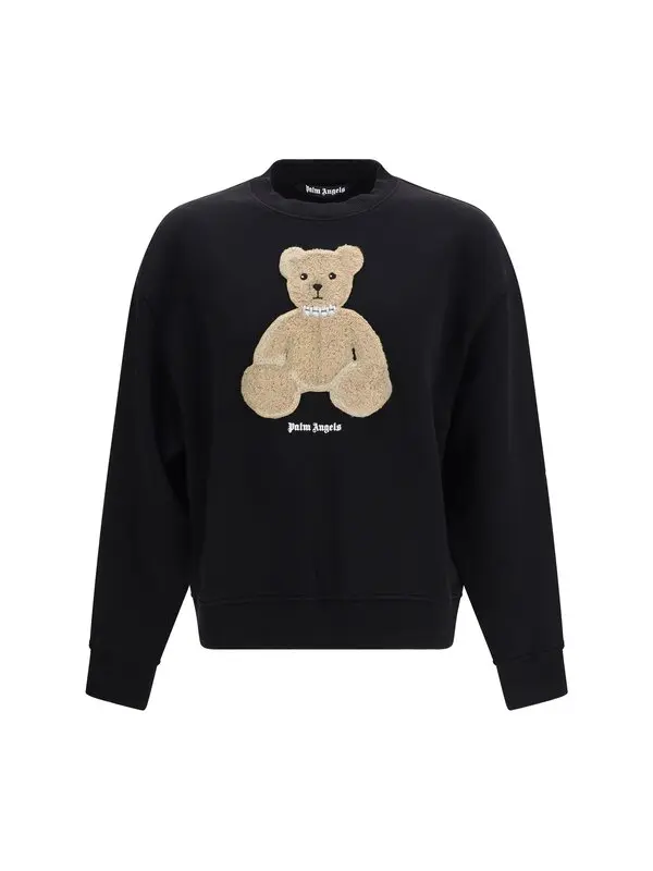 Palm Angels Bear Graphic Crewneck Sweatshirt - Black