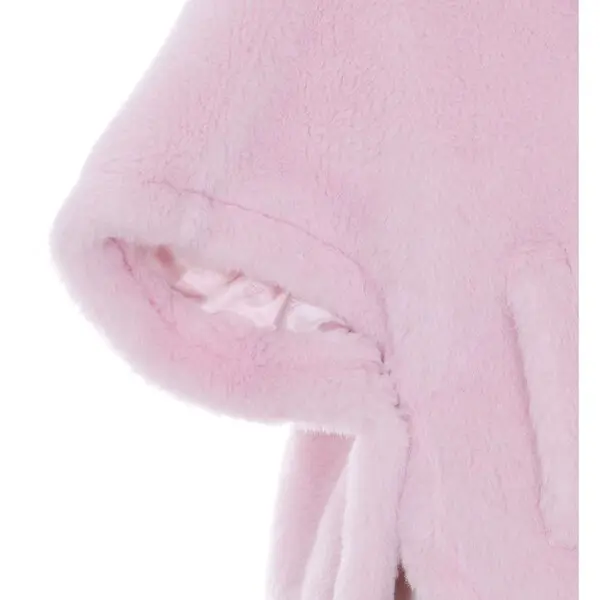Max Mara Alpaca, Virgin Wool, And Silk Blend Cape With Teddy Effect - Pink