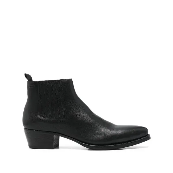 Prada Leather Pointed Toe Low Heel Ankle Boots