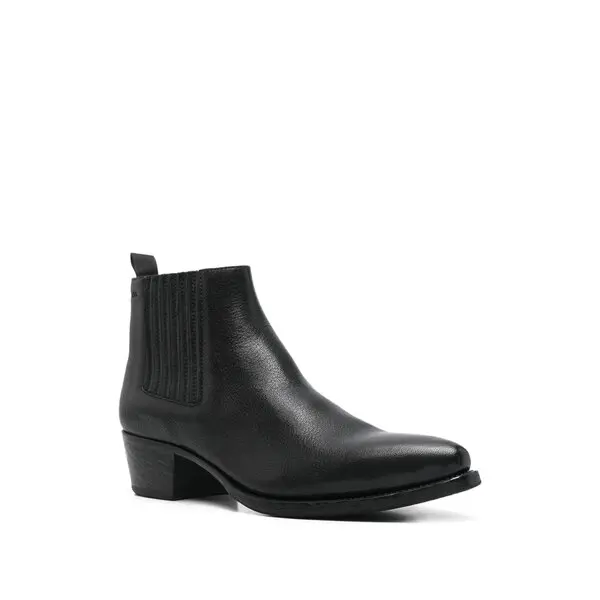 Prada Leather Pointed Toe Low Heel Ankle Boots