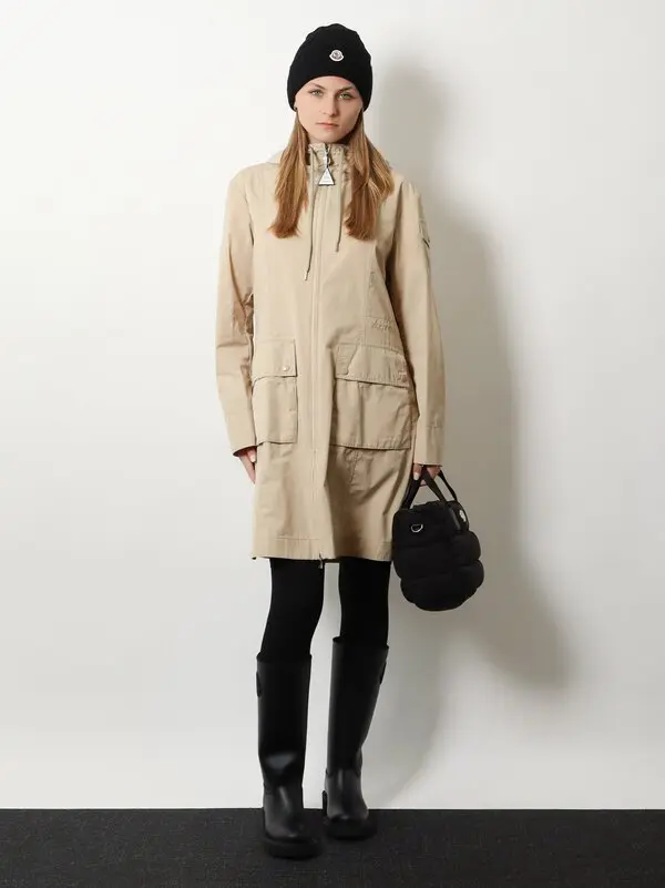 Moncler Laerte Cotton Blend Long Jacket - Multicolor