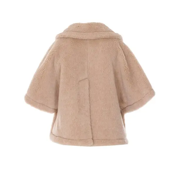 Max Mara Teddy Effect Cape - Cream