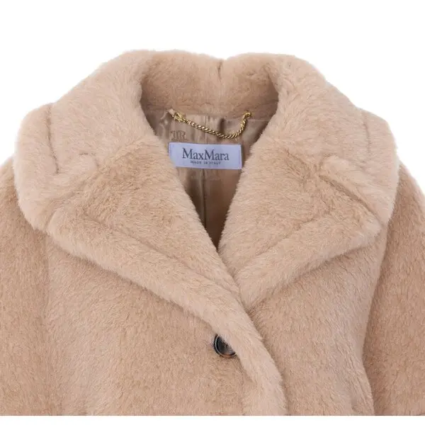 Max Mara Teddy Effect Cape - Cream