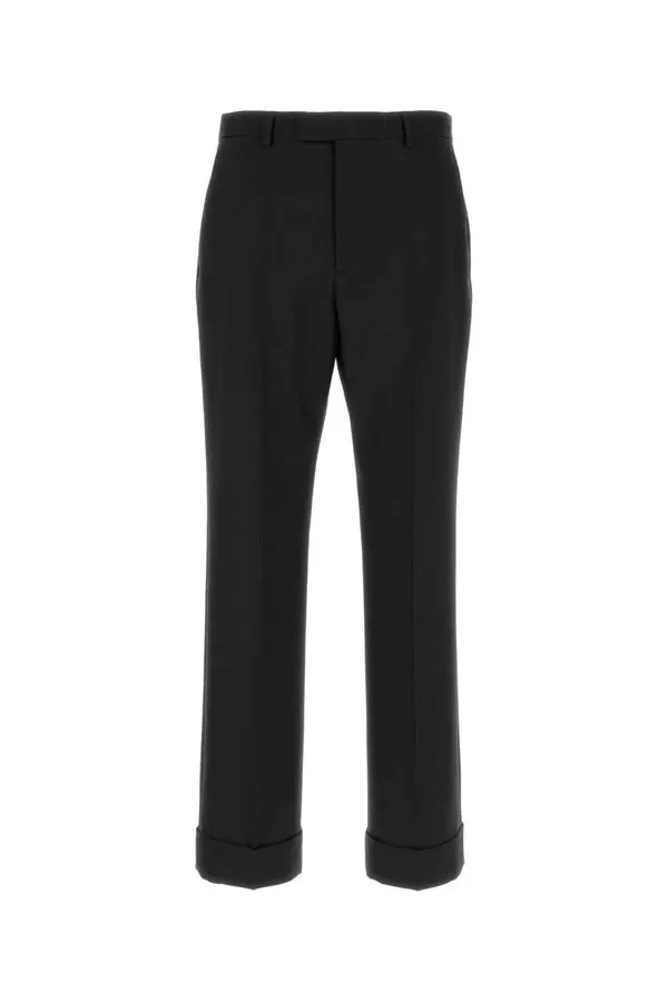 Valentino Garavani Wool Tailored Trousers - Black