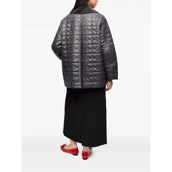 GANNI Quilted Puffer Jacket With Contrasting Collar