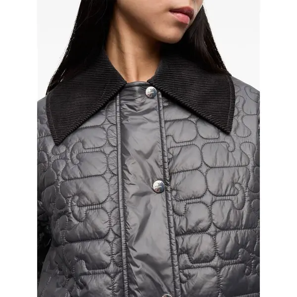 GANNI Quilted Puffer Jacket With Contrasting Collar