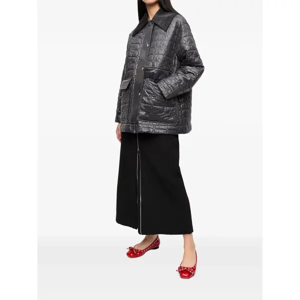 GANNI Quilted Puffer Jacket With Contrasting Collar
