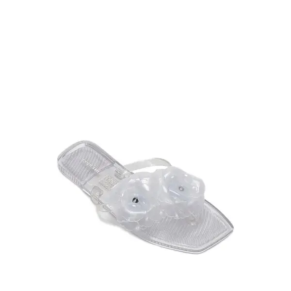 Coperni Translucent Floral Appliqué Flip Flops