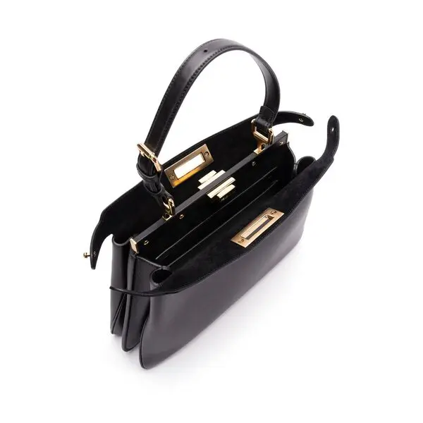 Fendi Calf Leather Tote Bag - Black