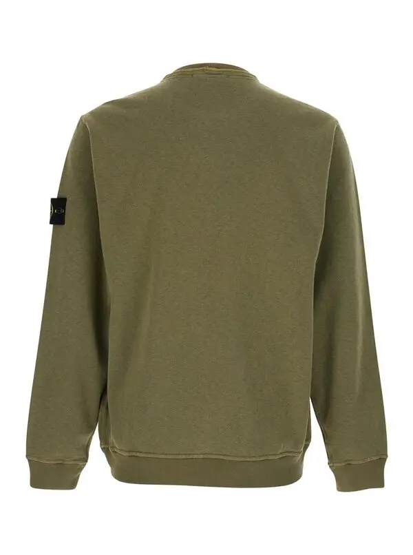 Stone Island Crewneck Sweatshirt With Dropped Shoulders And Logo Patch - Multicolor