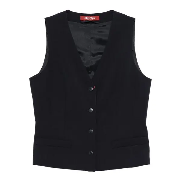 Max Mara V-neck Sleeveless Vest - Blue