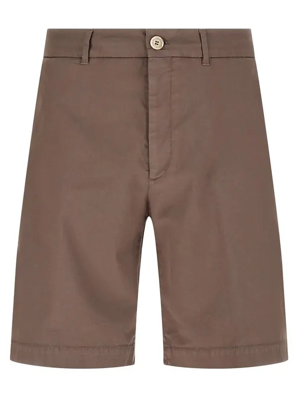 Brunello Cucinelli American Pima Cotton Garbadine Bermuda Shorts - Brown