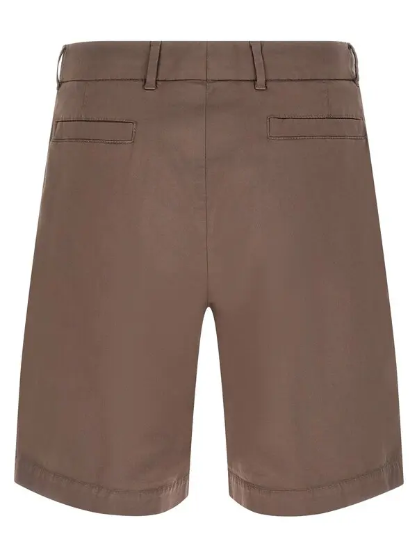 Brunello Cucinelli American Pima Cotton Garbadine Bermuda Shorts - Brown