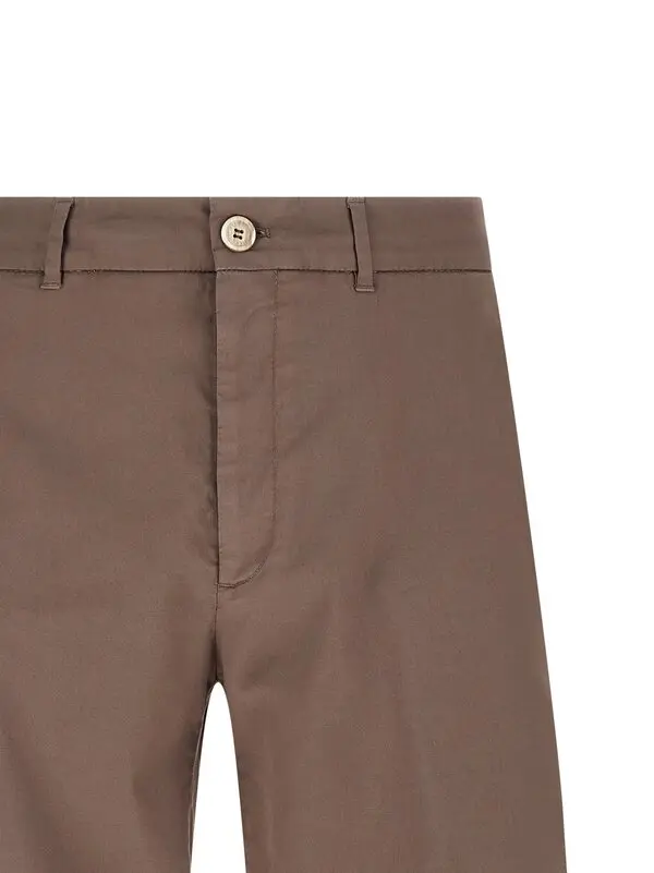 Brunello Cucinelli American Pima Cotton Garbadine Bermuda Shorts - Brown