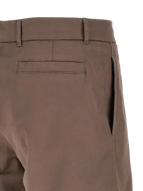 Brunello Cucinelli American Pima Cotton Garbadine Bermuda Shorts - Brown
