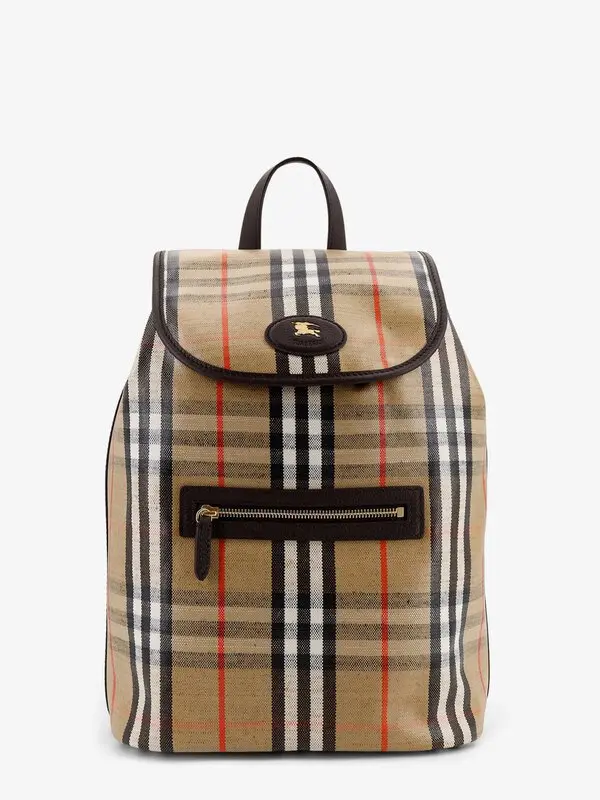Burberry Coated Canvas Backpack With Front Logo - Cream