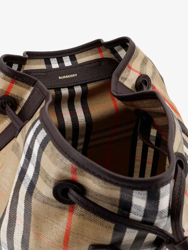 Burberry Coated Canvas Backpack With Front Logo - Cream