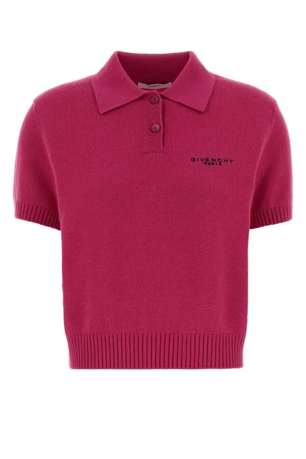 Givenchy Wool Blend Knit Polo Shirt - Pink