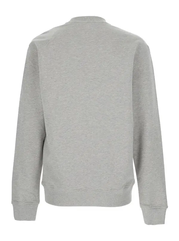 AMI Paris Cotton Crew Neck Sweater With De Coeur Patch