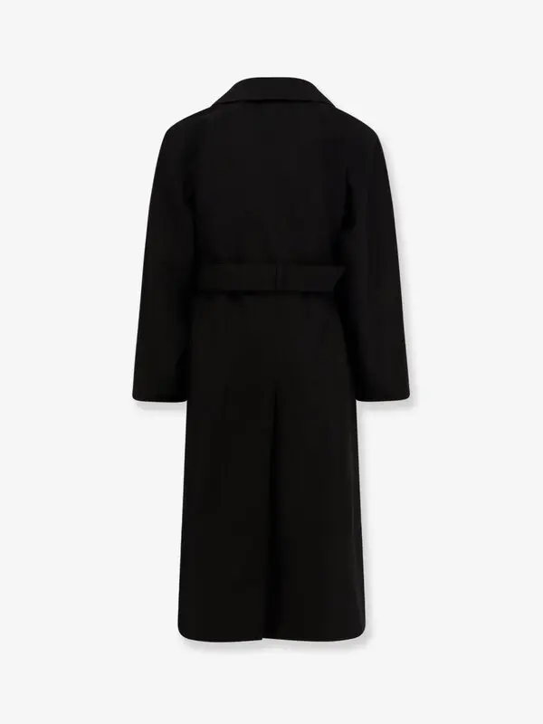 Saint Laurent Double-breasted Wool Coat With Belt
