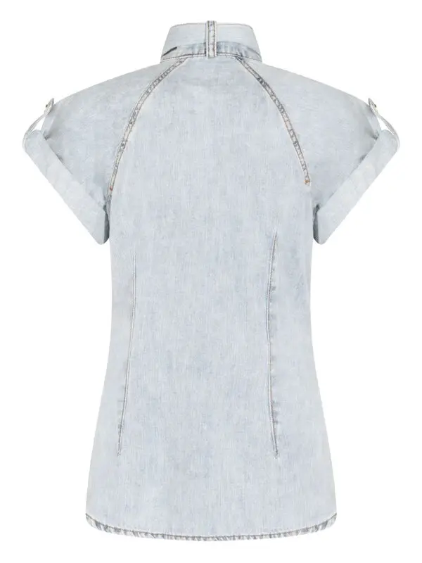 Zimmermann Bow Detail Denim Top - Multicolor