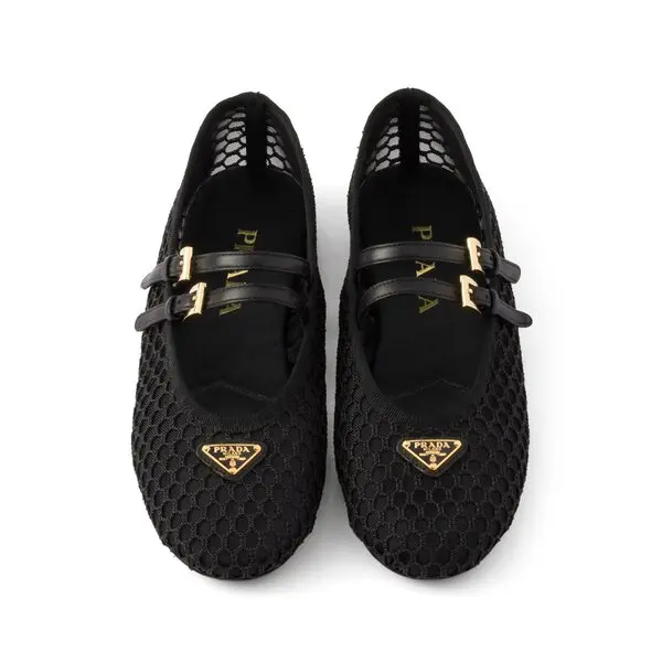 Prada Ballet Flats With Buckle Detailing