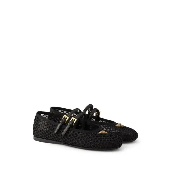 Prada Ballet Flats With Buckle Detailing