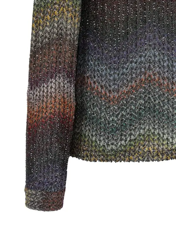 Missoni Sequin Zigzag Pattern Viscose Lamé Shirt - Multicolor