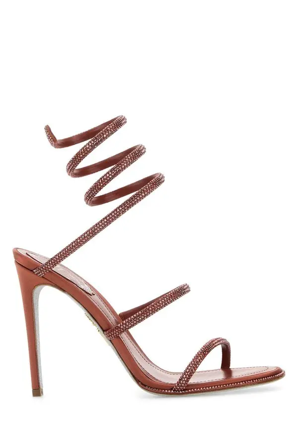 Rene Caovilla Embellished Satin Cleo Sandals - Red