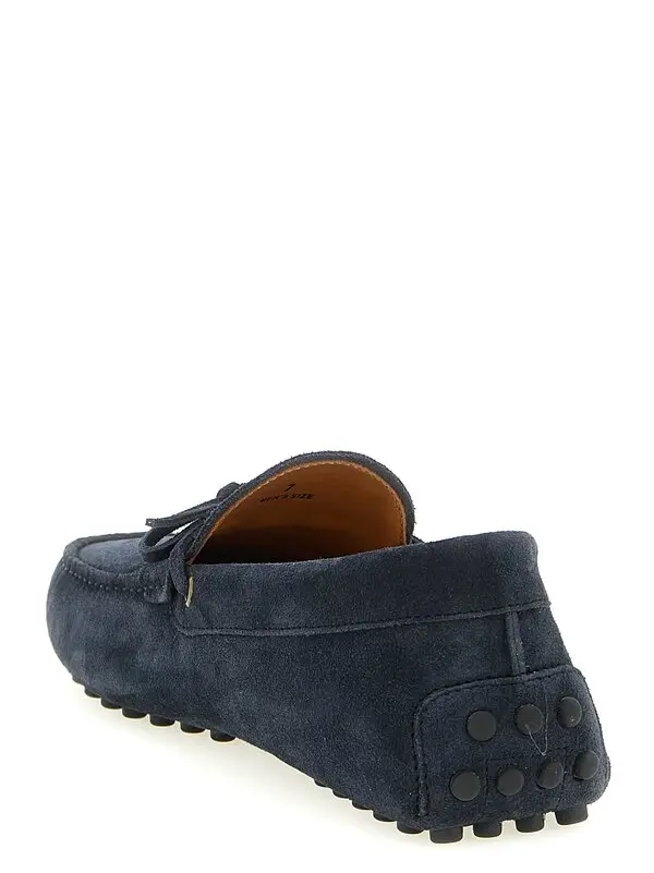 TOD'S Gommino Suede Loafers With Embossed Logo - Blue