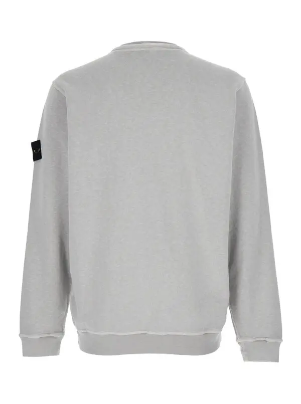 Stone Island Cotton Crewneck Sweatshirt With Logo Patch - Gray