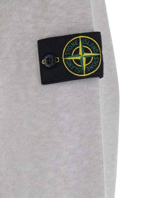 Stone Island Cotton Crewneck Sweatshirt With Logo Patch - Gray