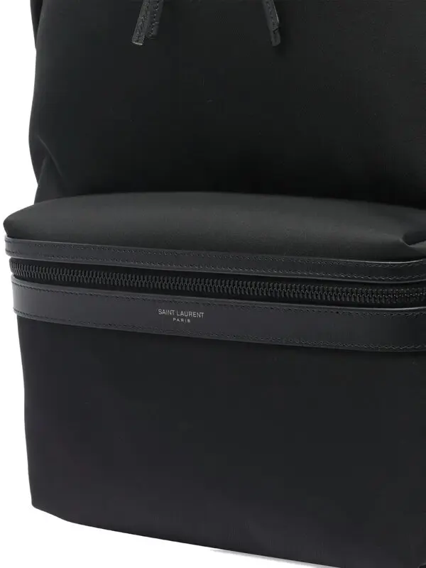 Saint Laurent City Backpack In Econyl®, Smooth Leather And Nylon