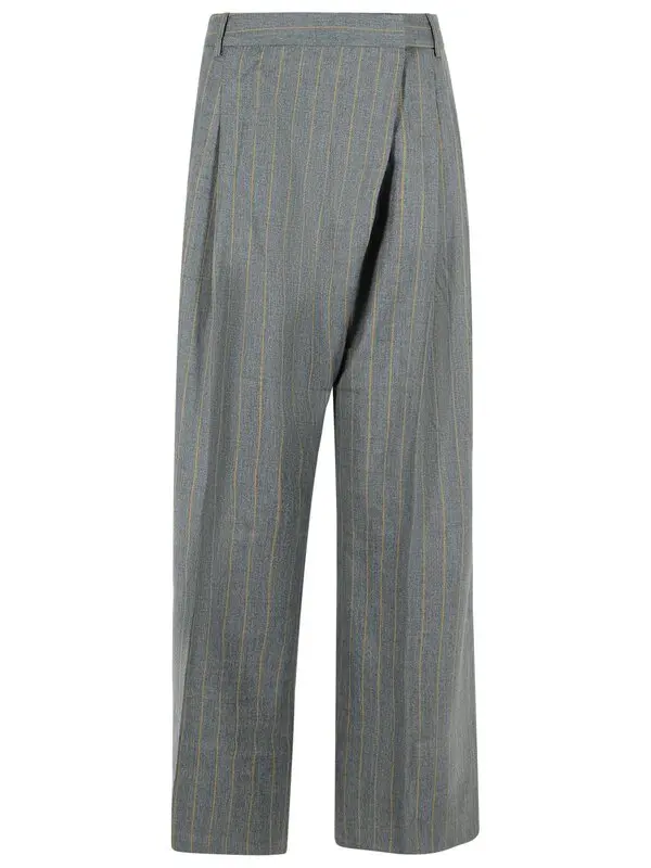 GANNI Grey Wool Blend Trousers
