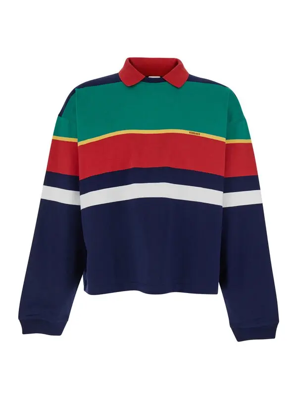 Versace Striped Cotton Sweatshirt - Multicolor