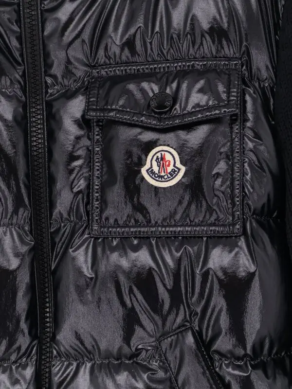 Moncler Down Jacket With Virgin Wool Inserts - Multicolor