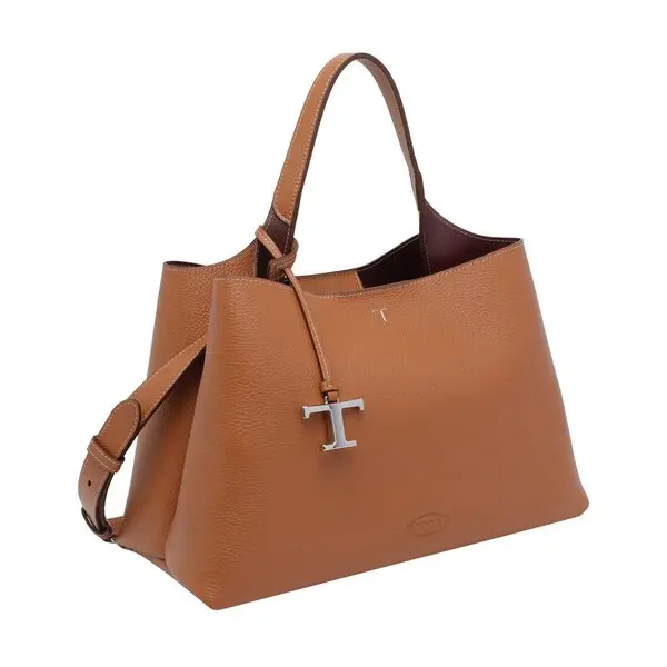 TOD'S Medium Leather Handbag With T Charms