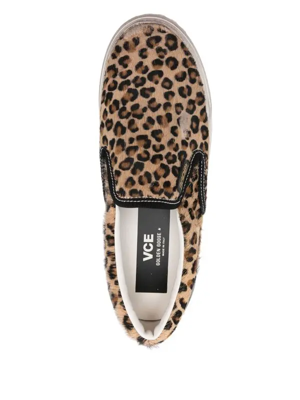 GOLDEN GOOSE Leopard Print Slip-on Sneakers