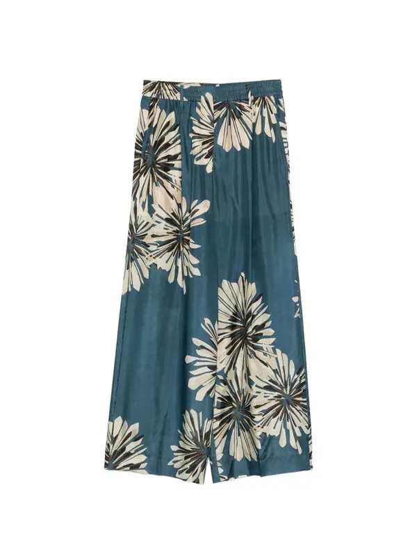 Brunello Cucinelli Printed Silk Trousers - Multicolor