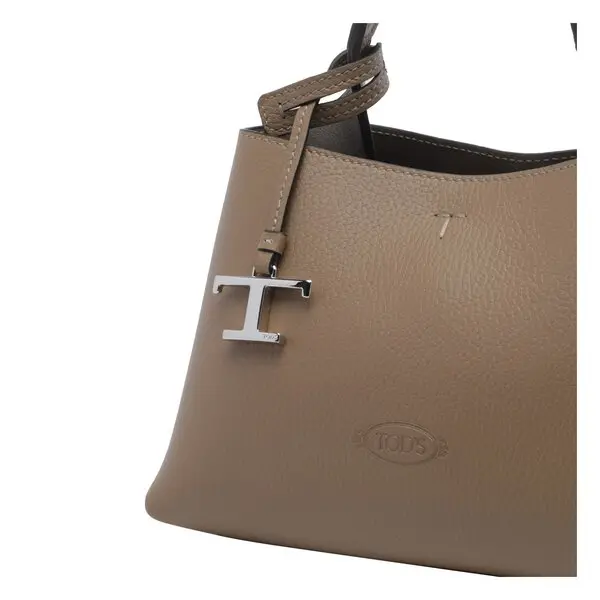 TOD'S Micro Leather Handbag With T Timeless Charm
