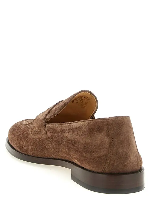 Brunello Cucinelli Suede Penny Loafers - Brown