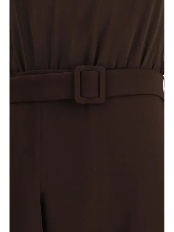 P.a.r.o.s.h Long Belted Dress - Brown