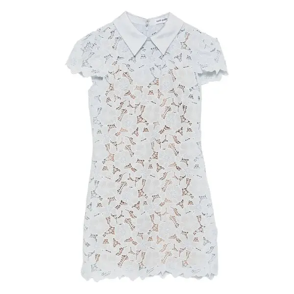 SELF-PORTRAIT Floral Lace Day Dress - Blue