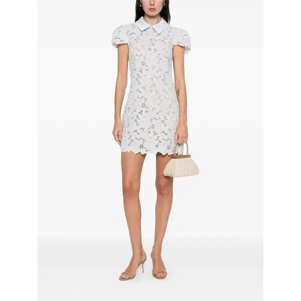 SELF-PORTRAIT Floral Lace Day Dress - Blue