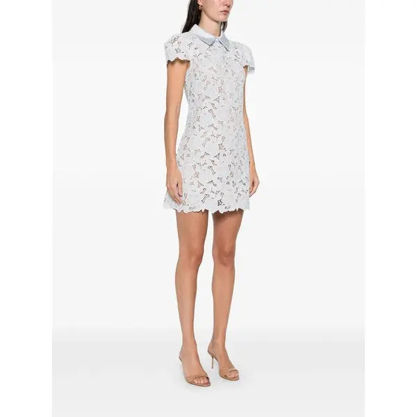 SELF-PORTRAIT Floral Lace Day Dress - Blue
