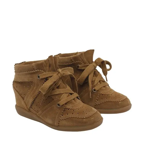 Isabel Marant Étoile Bobby Suede Wedge Sneakers - Brown