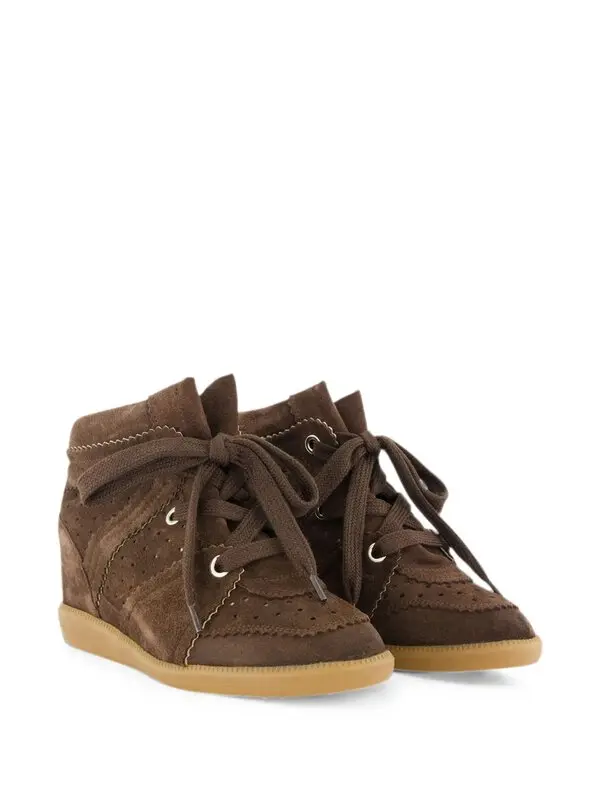 Isabel Marant Étoile Bobby Suede Wedge Sneakers - Brown